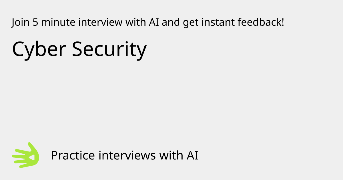 GreetAI — Cyber Security interview practice & instant feedback